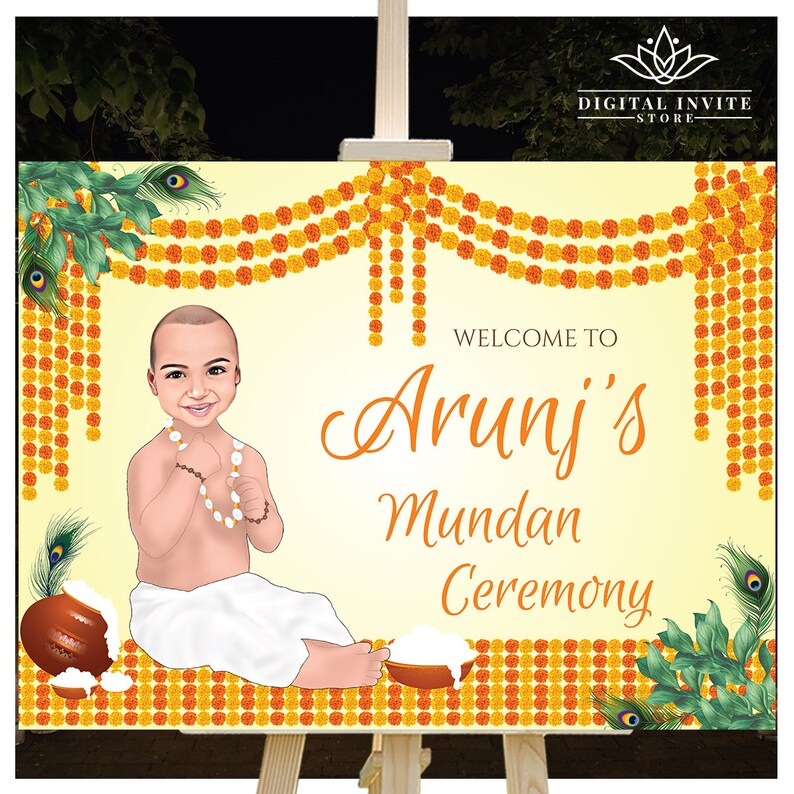 Cradle Ceremony Sign, Indian Baby Naming Sign, Mundan Ceremony Welcome ...