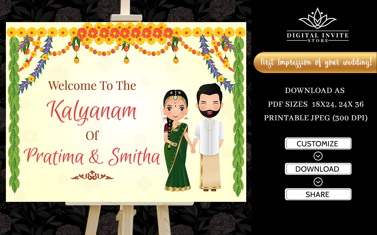 South Indian Signage Wedding South Indian Wedding Signs as - Etsy