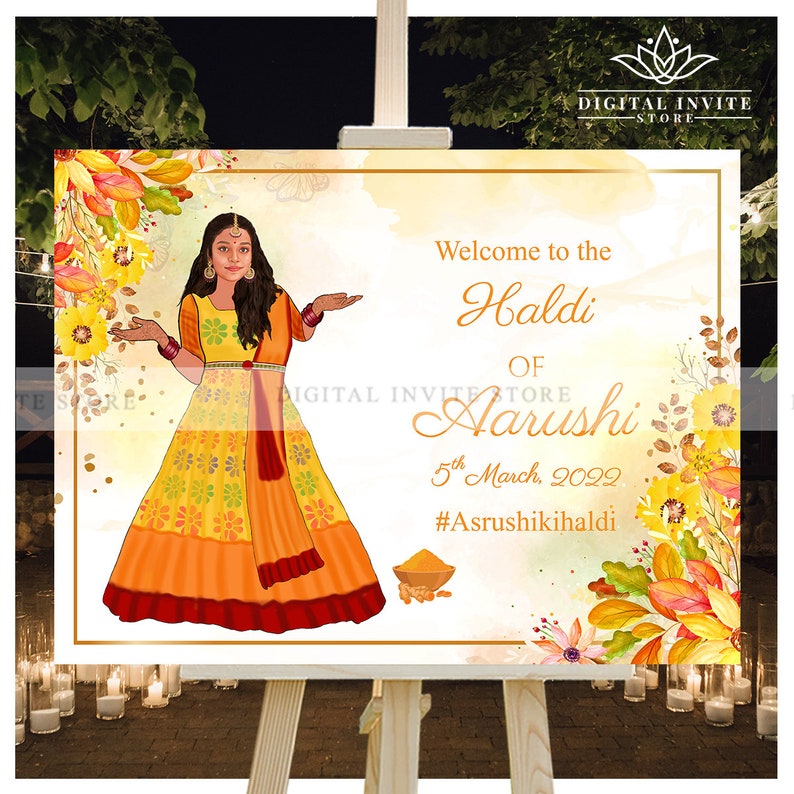 Haldi Ceremony Welcome Signs Haldi Welcome Signages Indian - Etsy