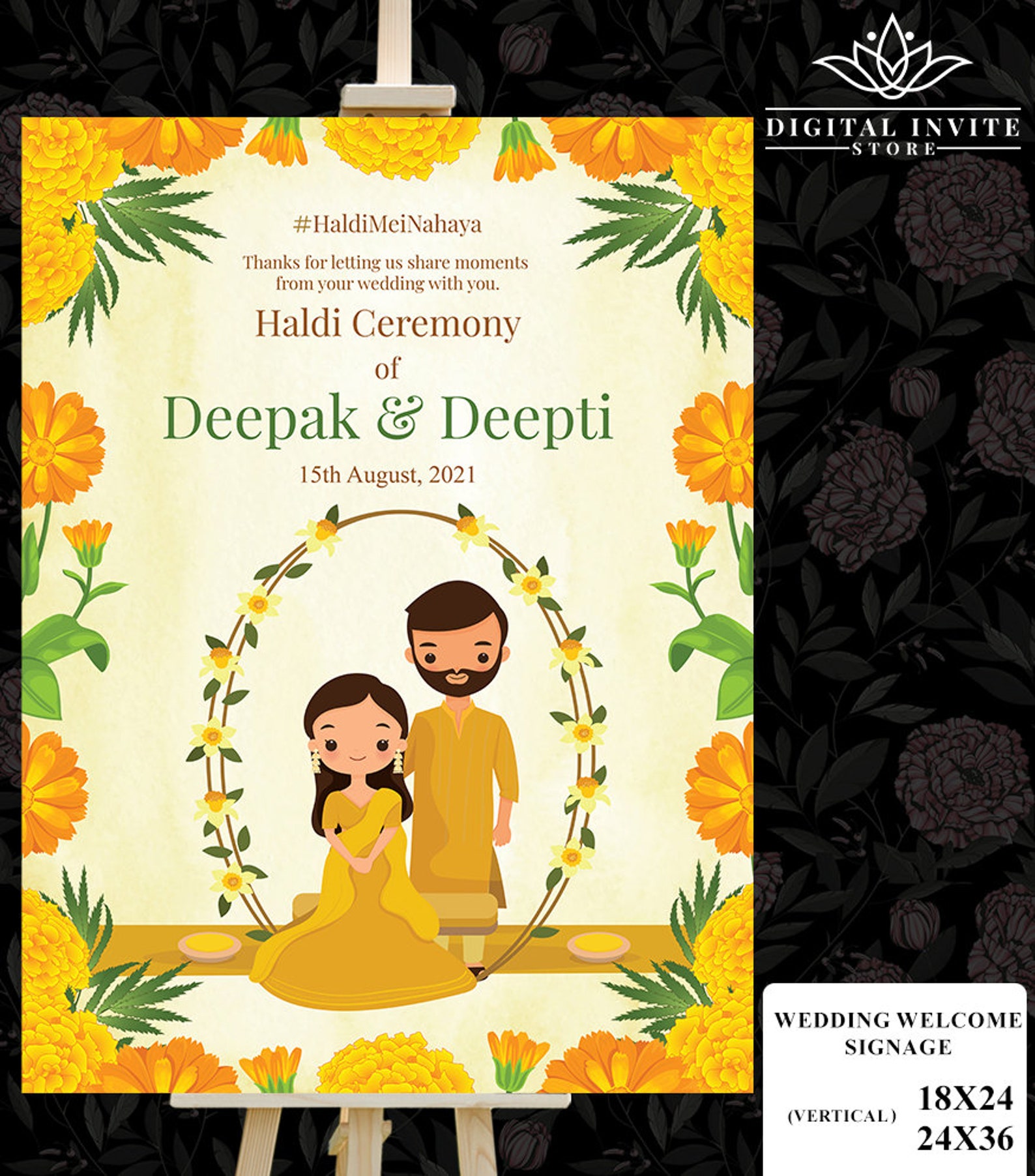 Haldi Welcome Signs & Haldi Signs Haldi Ceremony Signage | Etsy