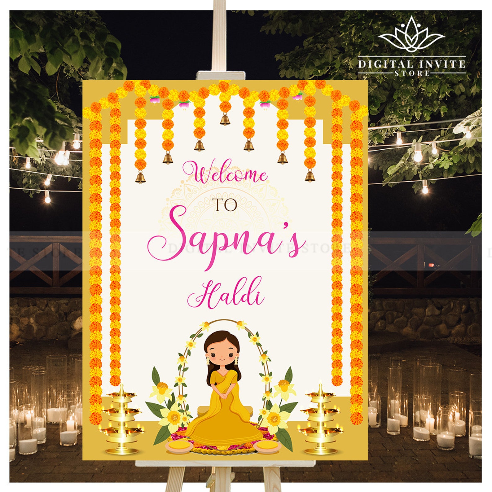 Buy Haldi Signage Board Haldi Welcome Signage Indian Haldi Decor Online ...