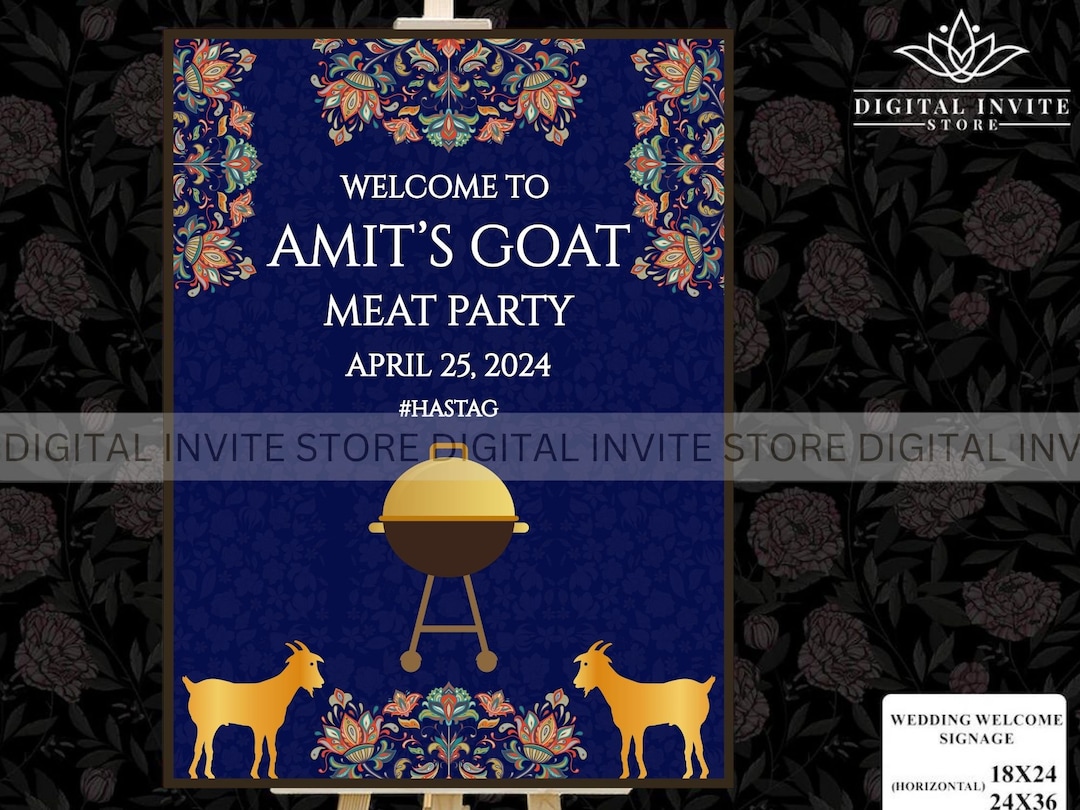 Punjabi Bakra Party Welcome Signs, Goat Meat Party Welcome Signs ...