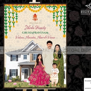 Housewarming Signs as Telugu Housewarming Sign, Gruha Pravesham Sign as ...