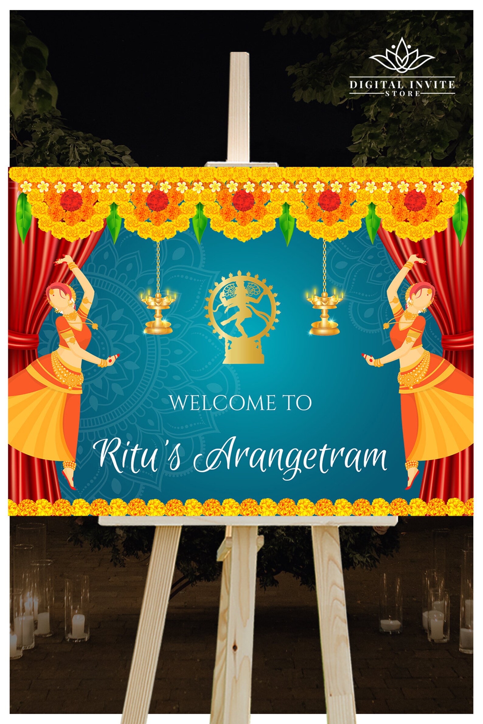 Indian Bharatnatyam Welcome Signs & Arangetram Welcome Signs - Etsy