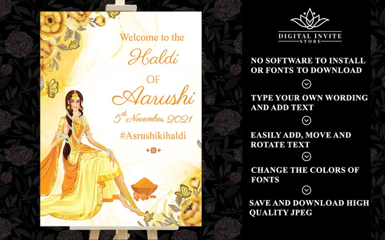 Haldi Ceremony Welcome Signs Haldi Ceremony Signages Indian | Etsy