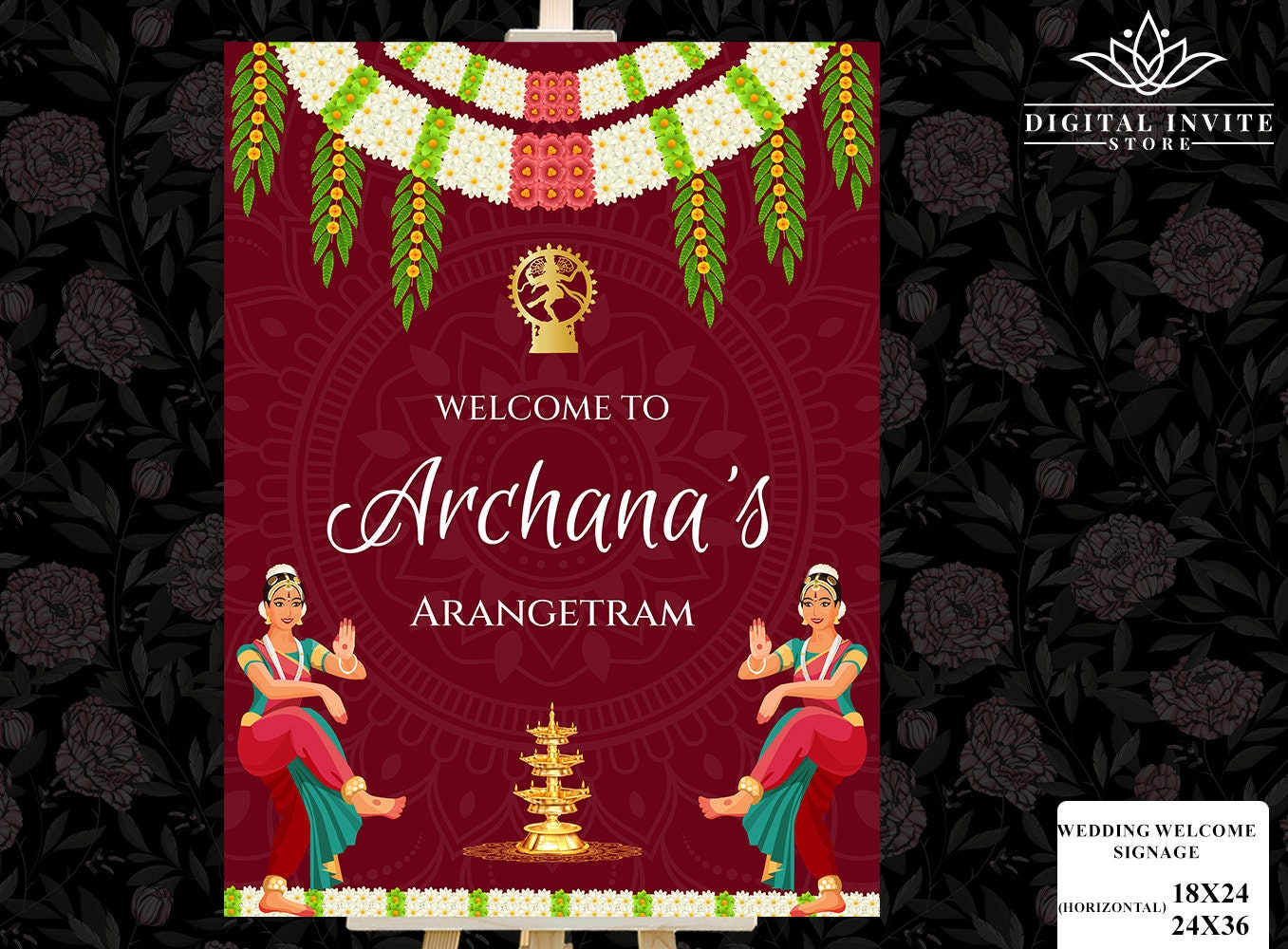 Classical Dance Recital Signage Welcome Arangetram Sign as - Etsy