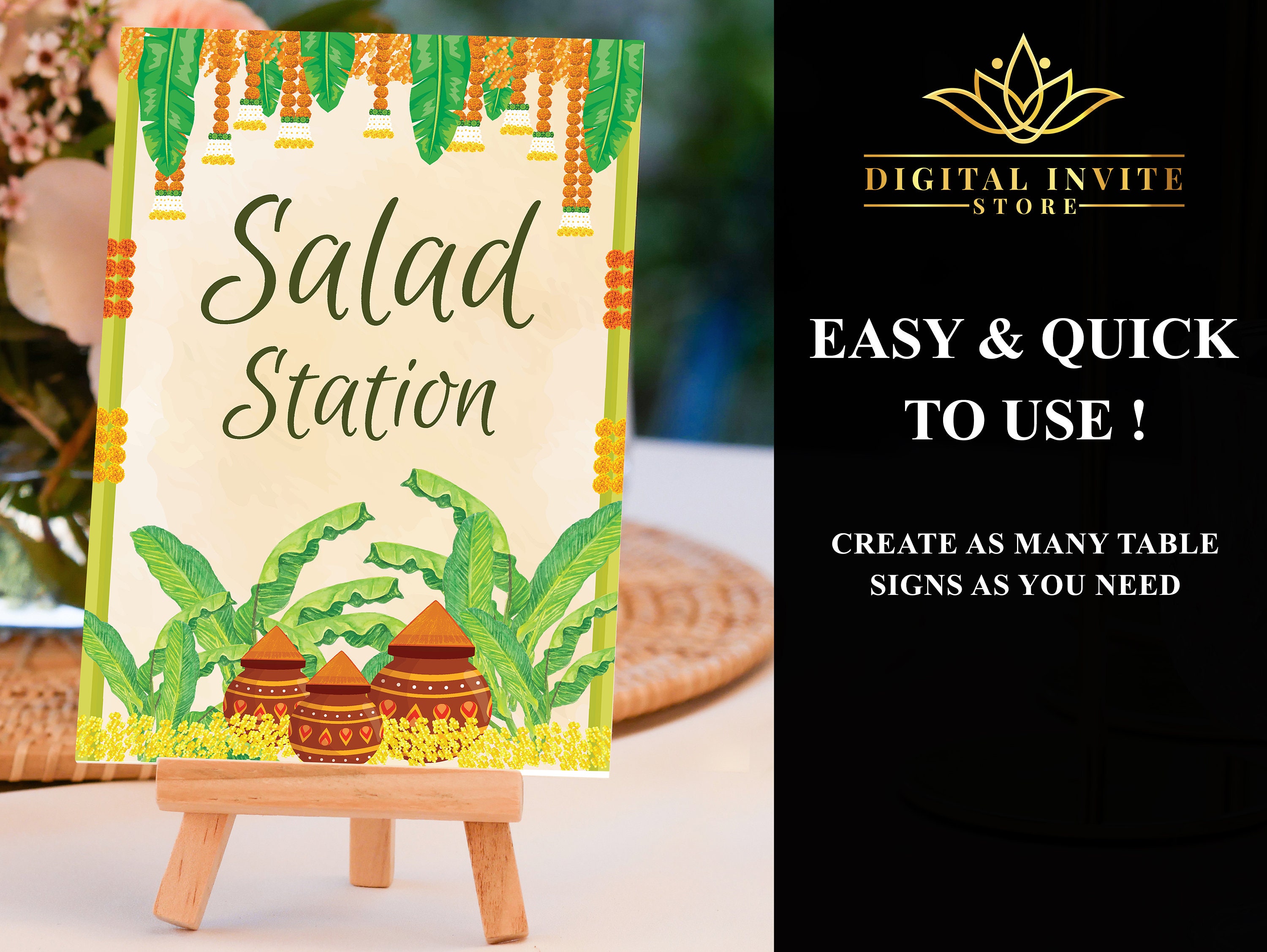 Desi Food Station Signs, Indian Food Stall Signs, Wedding Decor & Henna ...