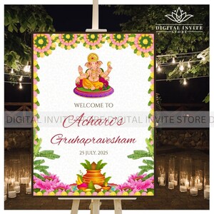 Indian Housewarming Banner, Ganesh Pooja Signs, Housewarming Board as ...