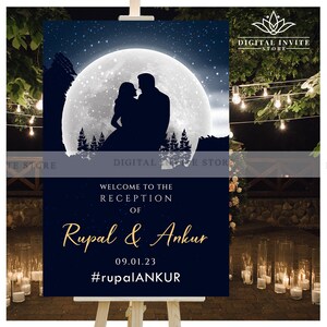 Royal Blue Reception Signs Indian Reception Decor Signs Moon - Etsy