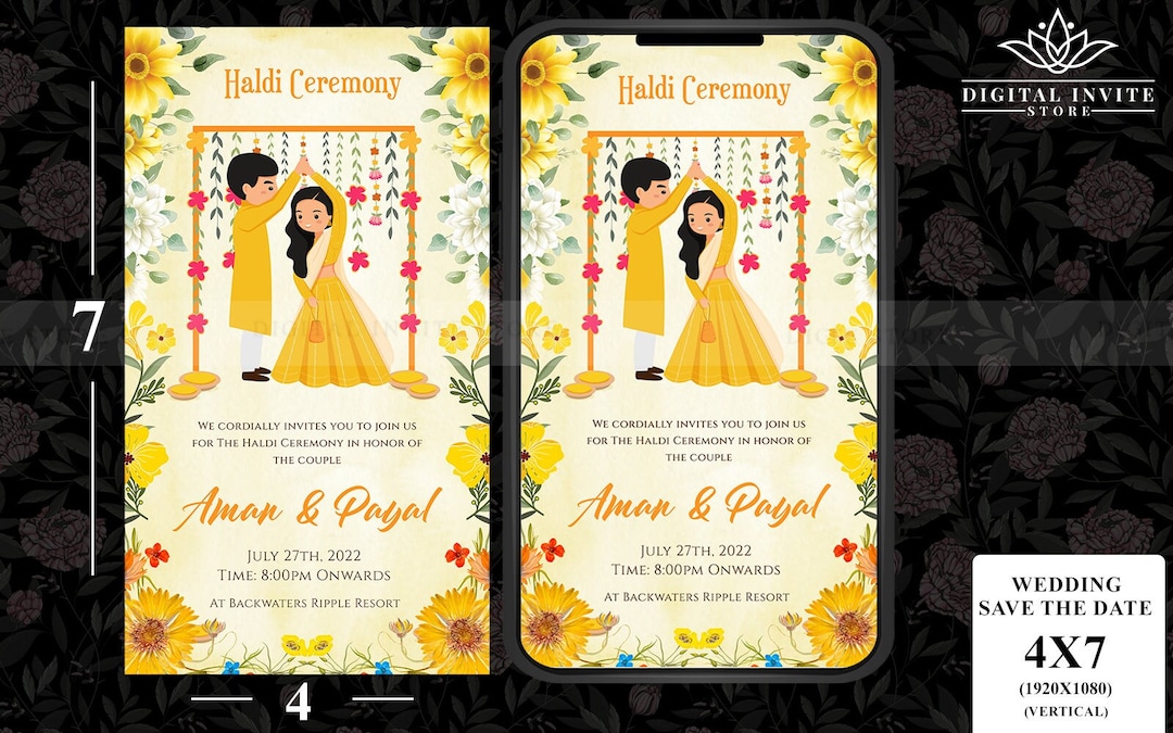 Haldi Fun Electronic Invitation, Haldi Save the Date Invitation Card ...