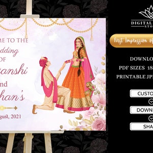 Hindu Welcome Signage Indian Wedding Ceremony Sign Punjabi - Etsy