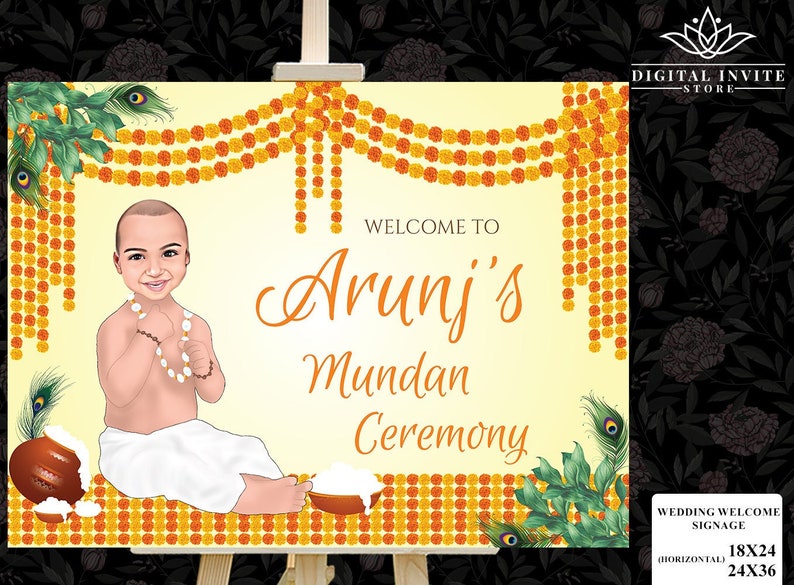 Cradle Ceremony Sign, Indian Baby Naming Sign, Mundan Ceremony Welcome ...