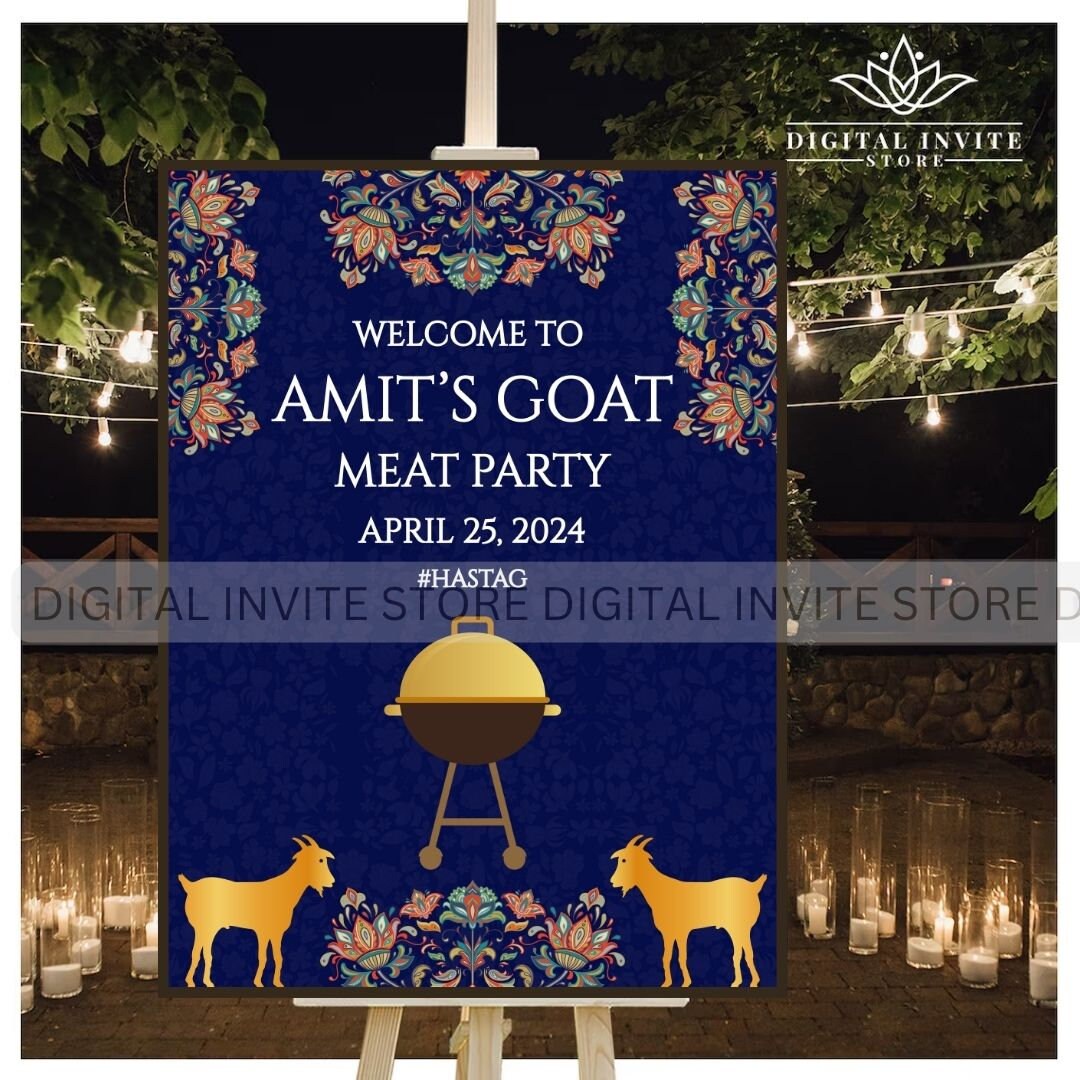 Punjabi Bakra Party Welcome Signs, Goat Meat Party Welcome Signs ...