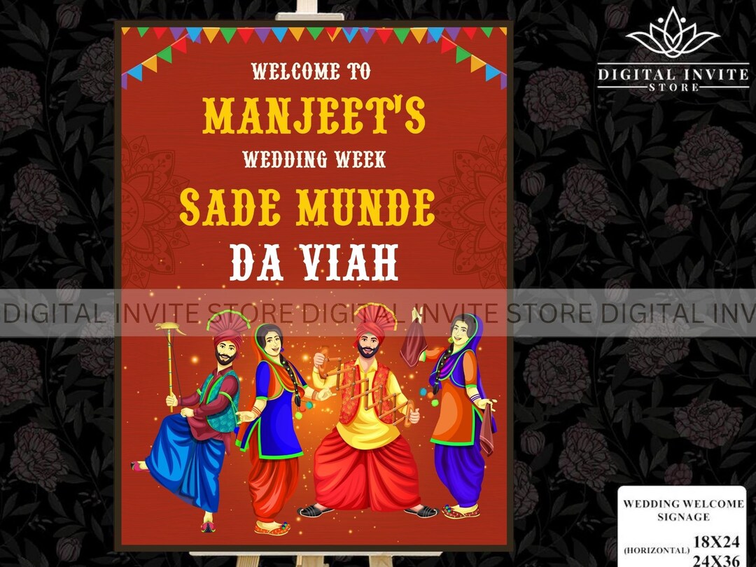 Jaggo Welcome Signage as Punjabi Wedding Decor Signage, Welcome to My ...