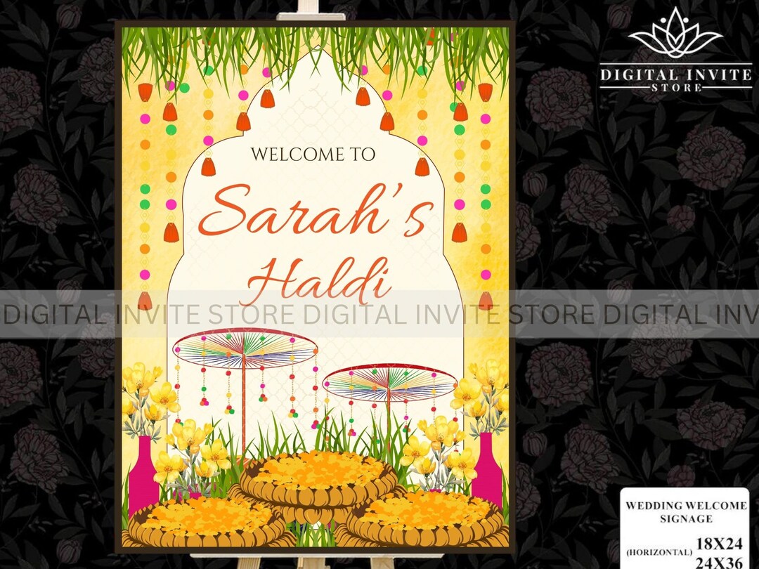 Custom Portrait Haldi Signs Indian Portrait Haldi Decor Signage ...