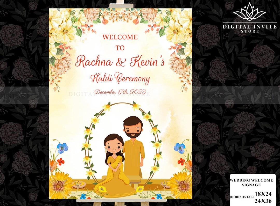 Haldi Welcome Signages as Haldi Signs, Haldi Ceremony Signs & Pithi ...