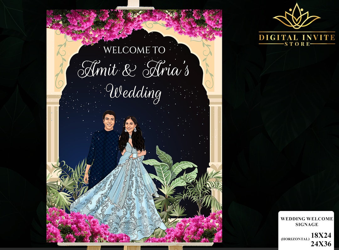 Blue Theme Reception Welcome Signages Welcome to Our - Etsy