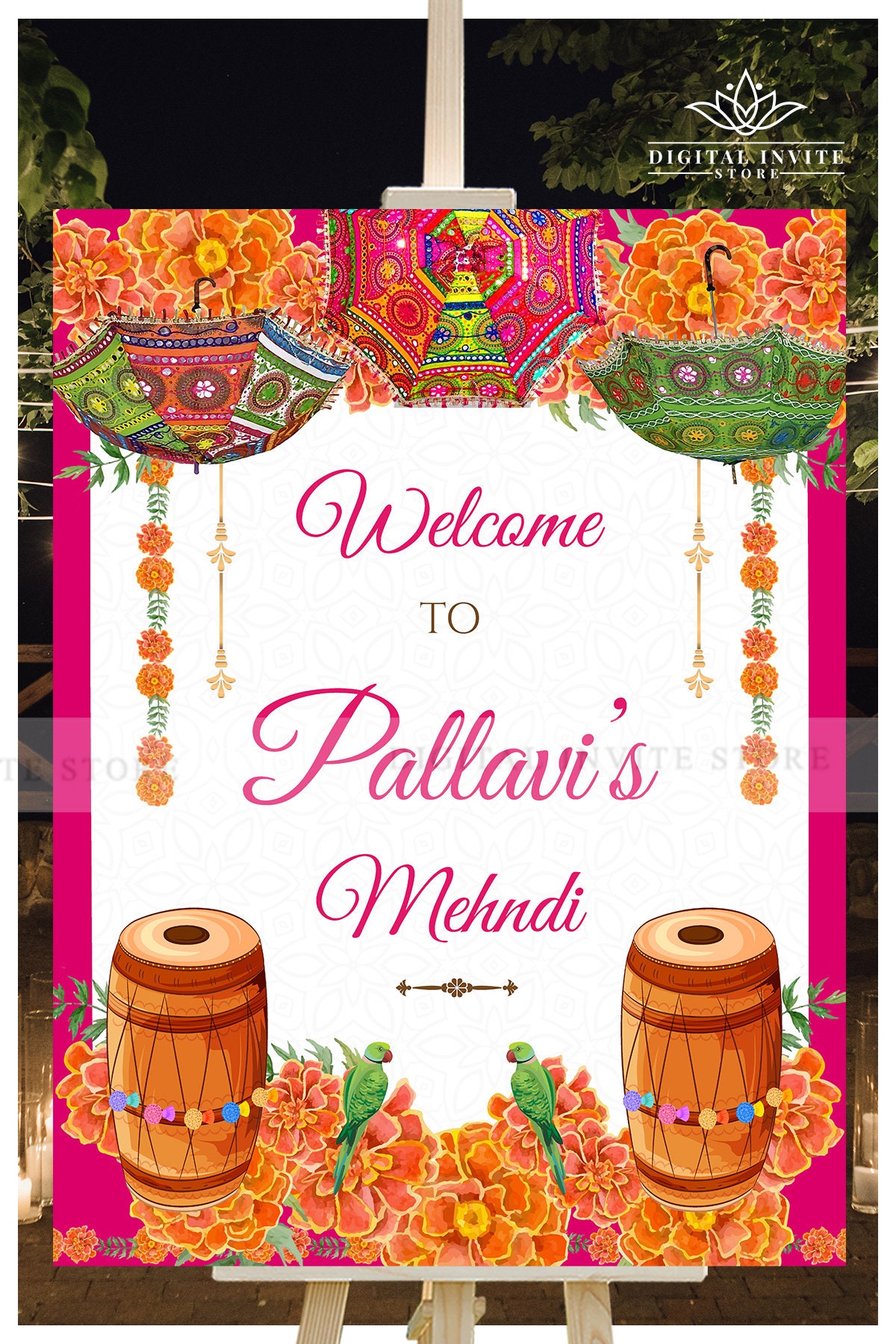 Mehendi Welcome Signage Board Mehndi Signs Umbrella Desi - Etsy