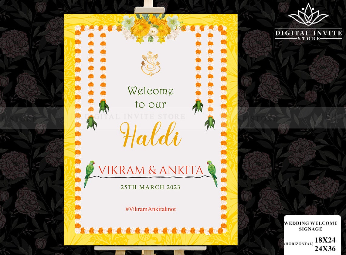 Haldi Signage Board Haldi Welcome Signage Indian Haldi Decor - Etsy