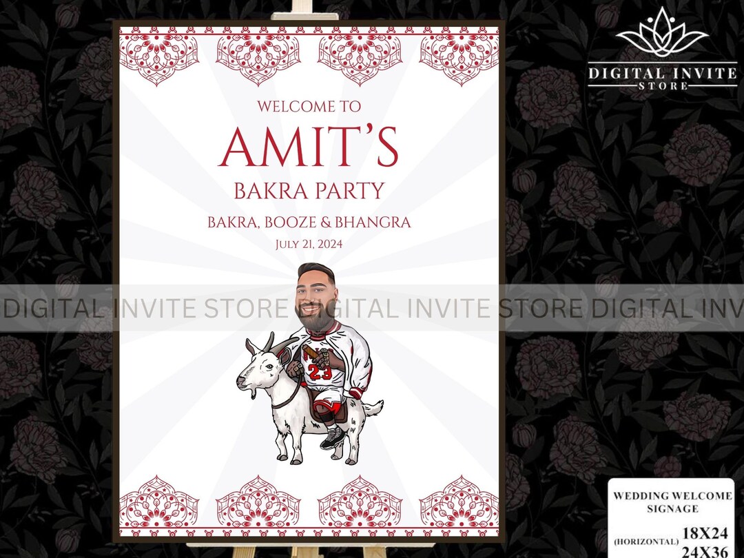 Goat Meat Party Welcome Signs, Punjabi Bakra Party Welcome Signs ...
