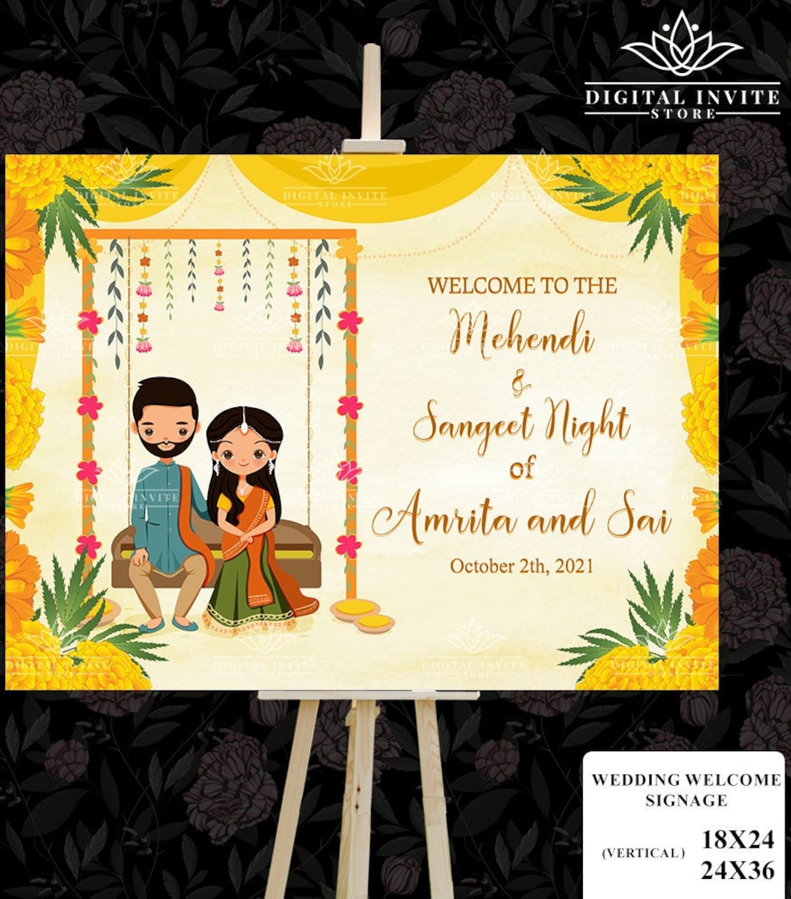 Sangeet Signage Board as Mehndi Signage Mehendi & Sangeet - Etsy