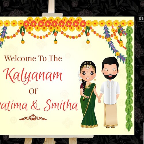 Indian Wedding Welcome Sign Tamil Welcome Signs South Indian - Etsy