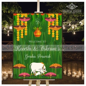 Griha Pravesh Sign as Gruha Pravesam Sign, Housewarming Board as ...