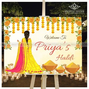Haldi Signage Board, Maiyaan Welcome Signage, Indian Haldi Decor Sign ...