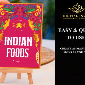 Wedding Food Stall Signs, Indian Wedding Decor, Indian Food Station ...