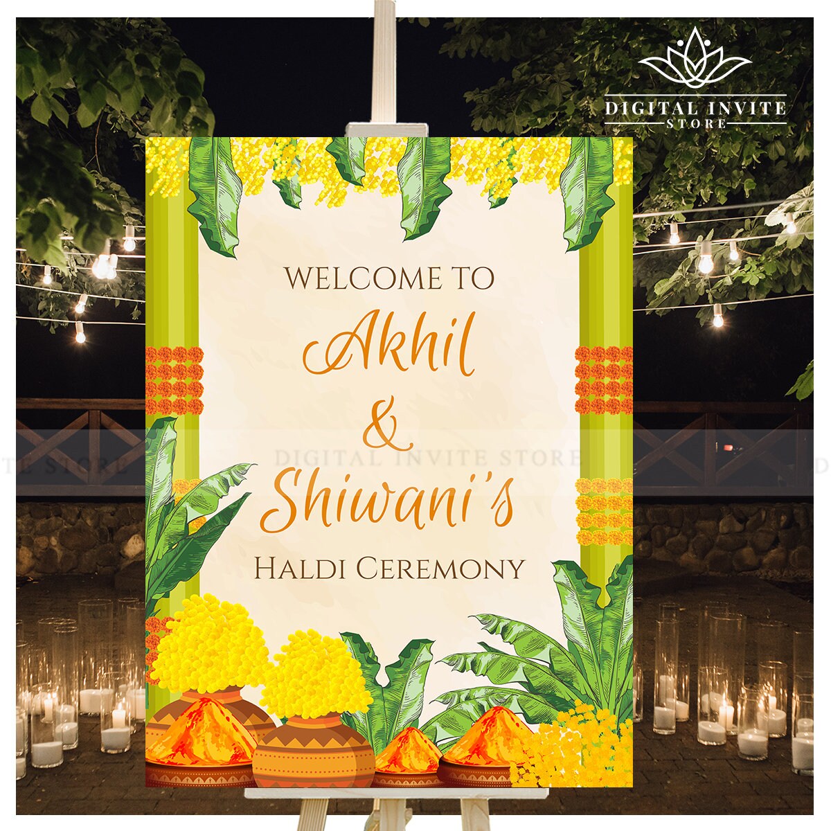 Indian Haldi Decor Entry Sign Board Haldi Party Welcome - Etsy