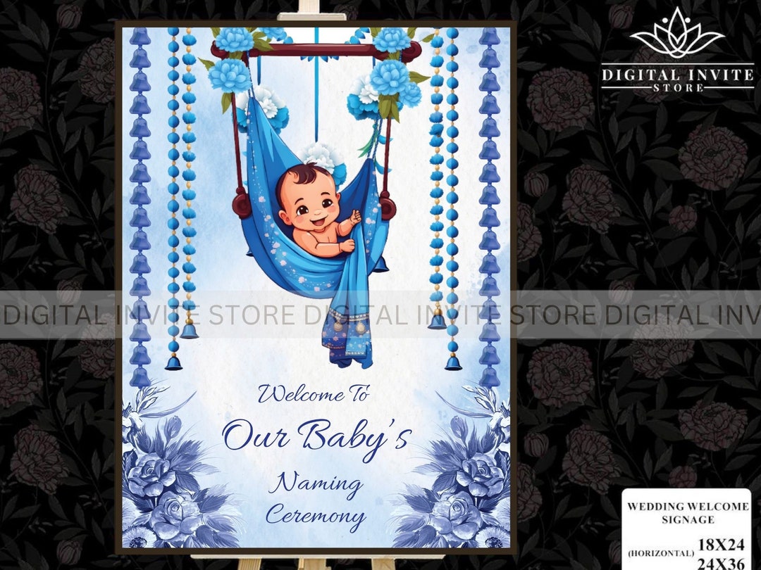 Naamkaran Sanskar Sign Cradle Ceremony Welcome Sign Baby Naming ...
