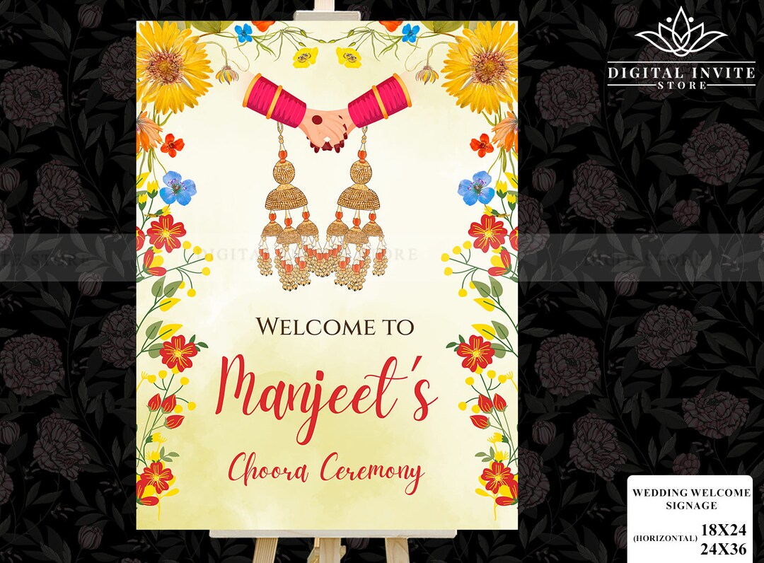 Chura Signs Choora Ceremony as Sikh Wedding Signs Punjabi - Etsy