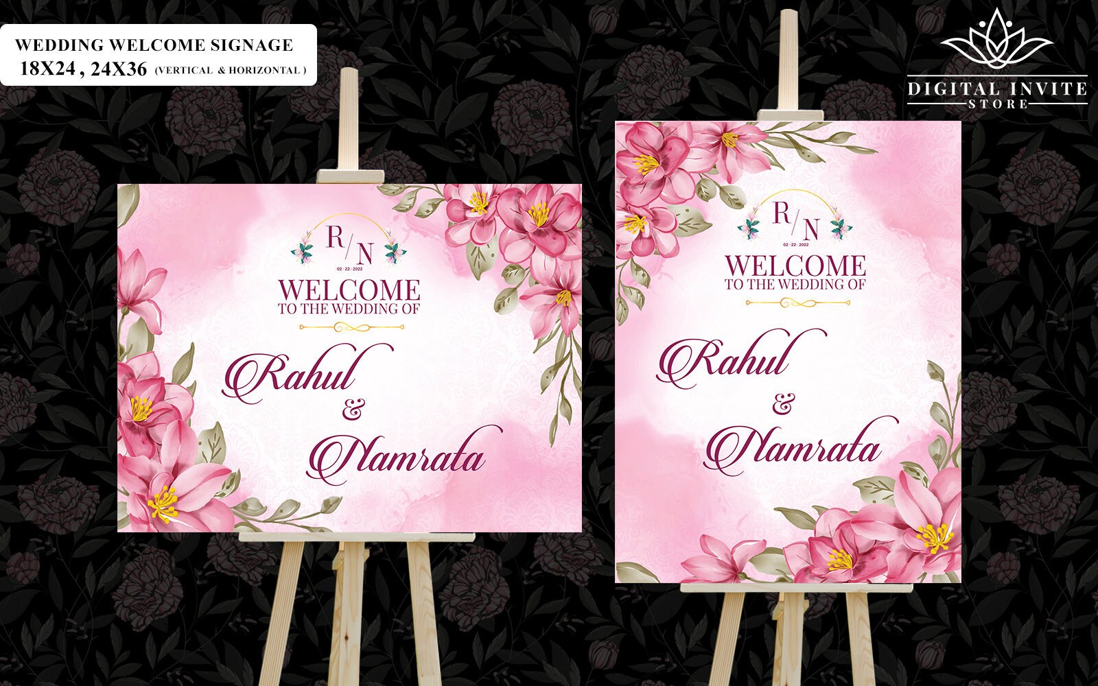 Wedding Signage Board Indian Wedding Welcome Signs Pink | Etsy