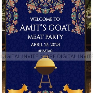 Punjabi Bakra Party Welcome Signs, Goat Meat Party Welcome Signs ...