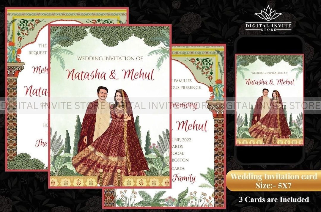 Indian Wedding Digital Invite as Indian Wedding Invitation, Indian ...