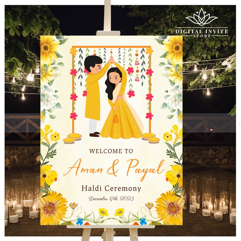 Haldi Welcome Signages as Haldi Signs Haldi Ceremony Signs & - Etsy