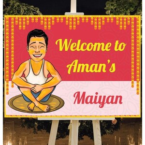 Groom Mayian Party Welcome Signs, Maiyan Ceremony Welcome Signs ...