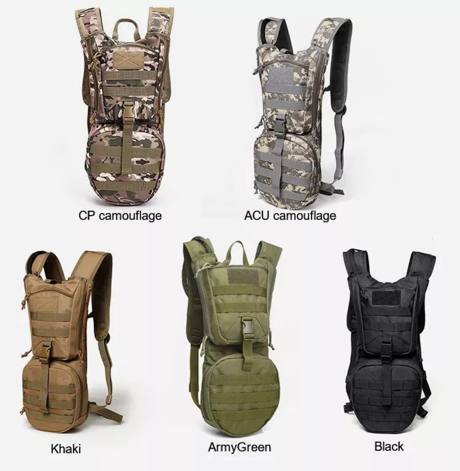 Small Military Style Backpack, Tactical Backpack, Pouch for Hydration ...