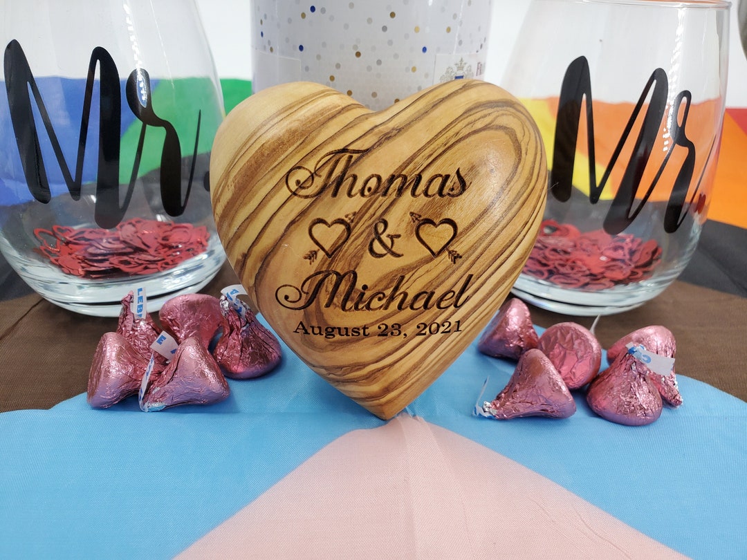 HEART SHAPE PLAQUE, Memorial Plaque, Engraved Custom Message Wood ...