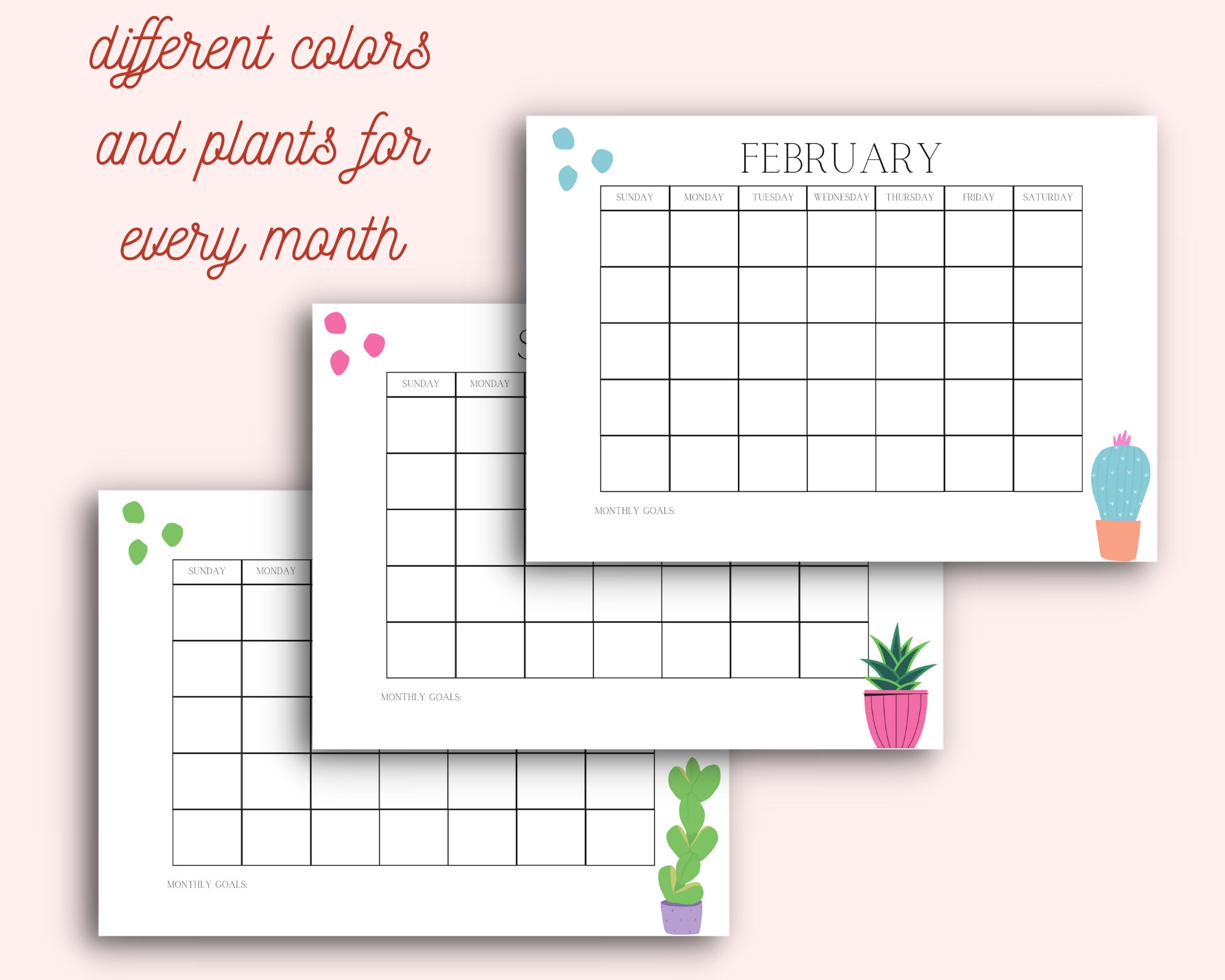 Twelve Month Calendar Template