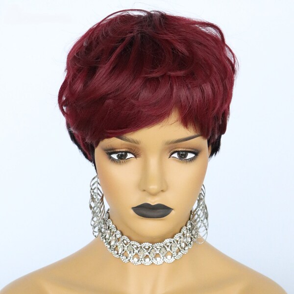 Short Red Wig - Etsy