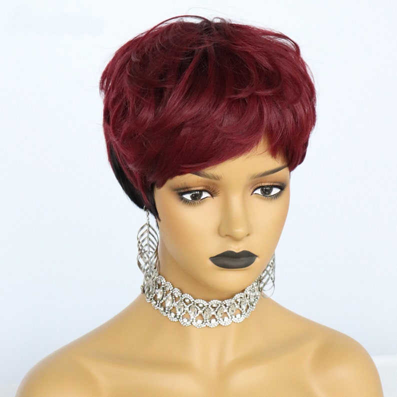 Short Burgundy Red Wig/ready TO SHIP/ Ships From U.s.a/synthetic Wig ...