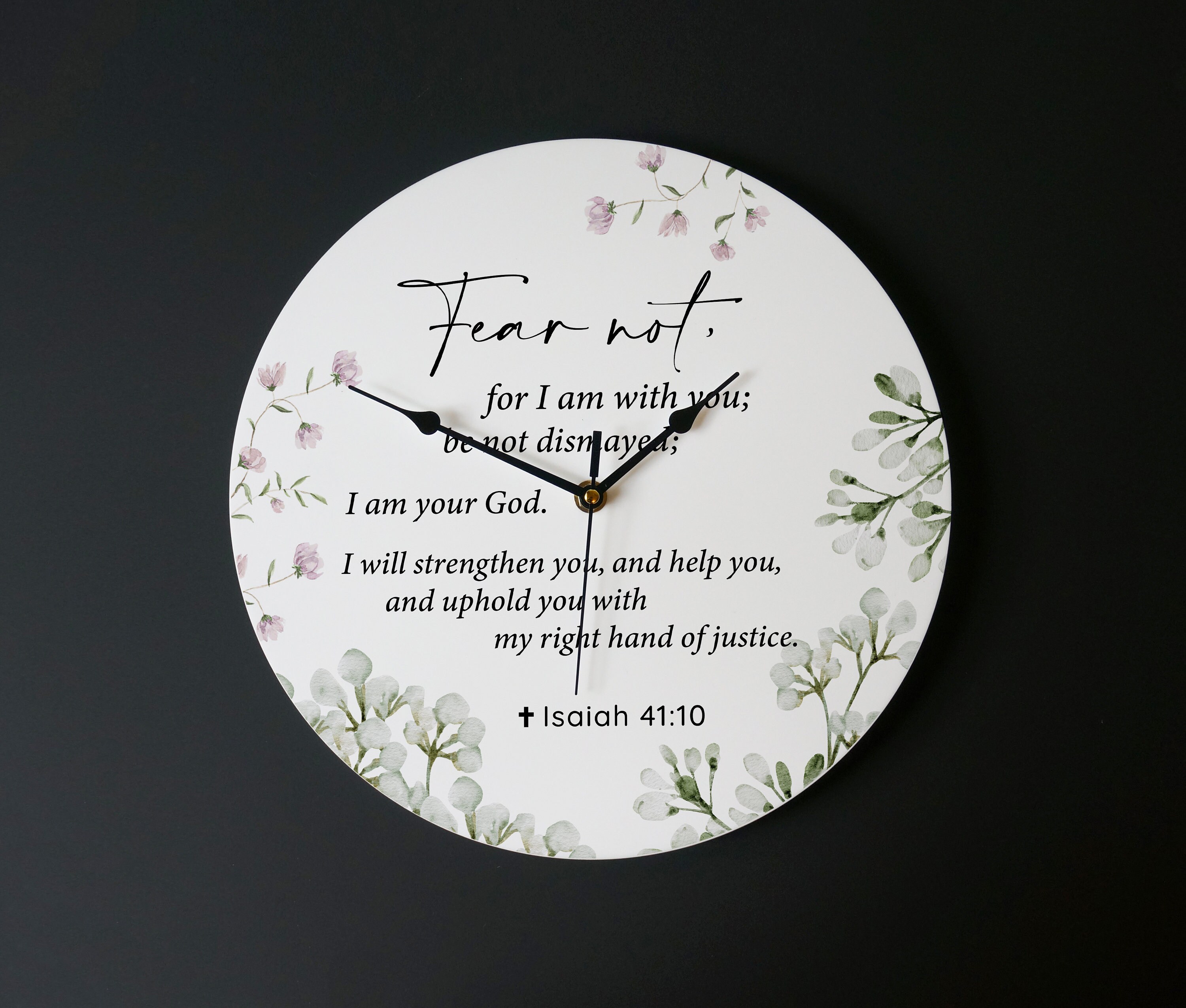 Bible Verse Wall Clock, Isaiah 41:11, Not Fear, Christian Clock, Wall ...