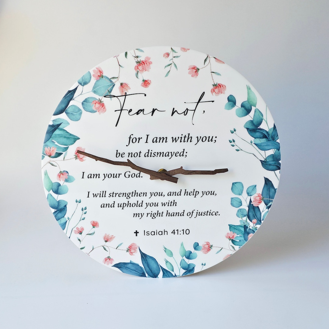 Bible Verse Wall Clock, Isaiah 41:11, Not Fear, Christian Clock, Wall ...