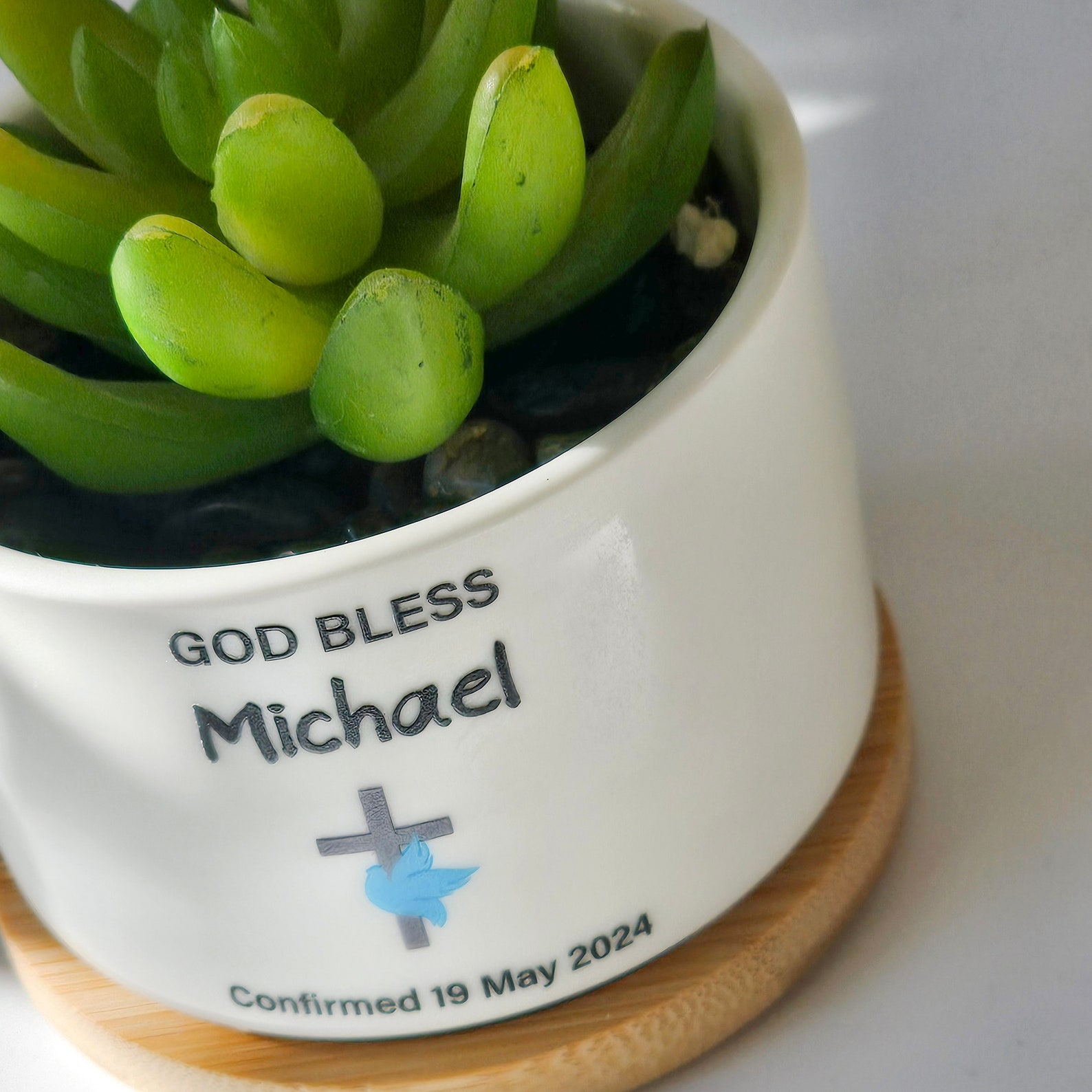 Personalized Ceramic Planter Pot: Christian Baptism, Confirmation Gift ...