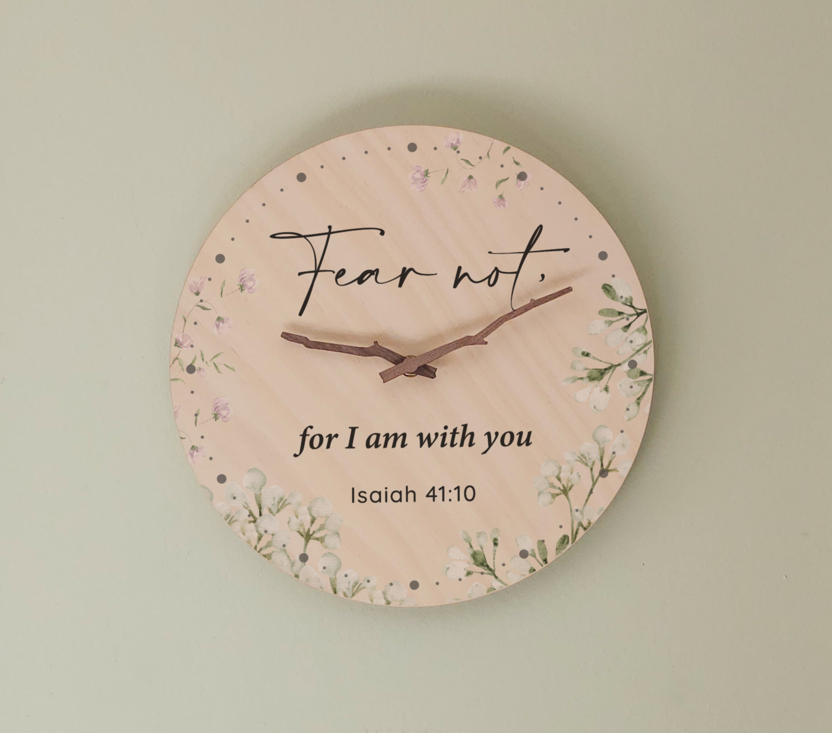 Bible Verse Wall Clock, Isaiah 41:11, Not Fear, Christian Clock, Wall ...