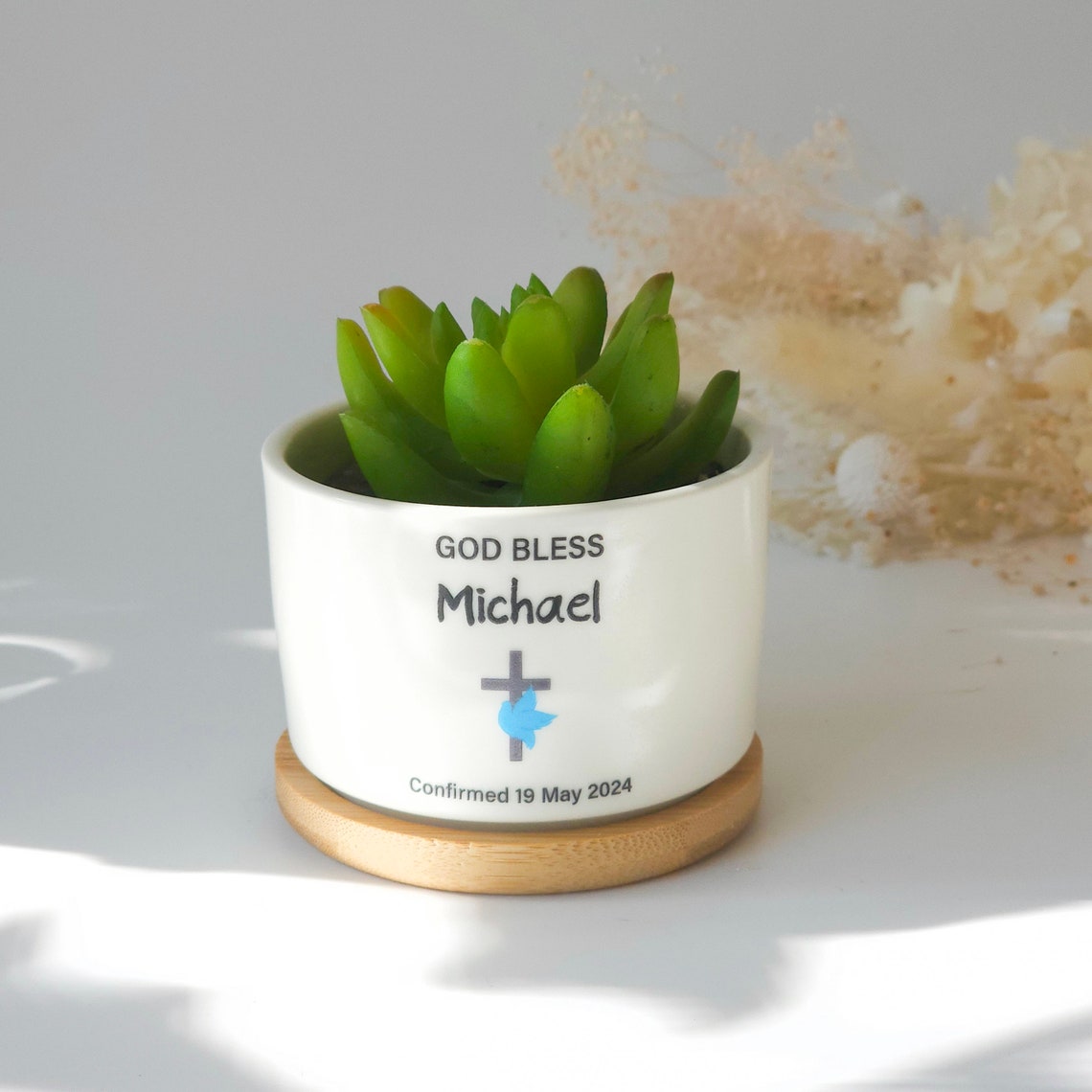Personalized Ceramic Planter Pot: Christian Baptism, Confirmation Gift ...