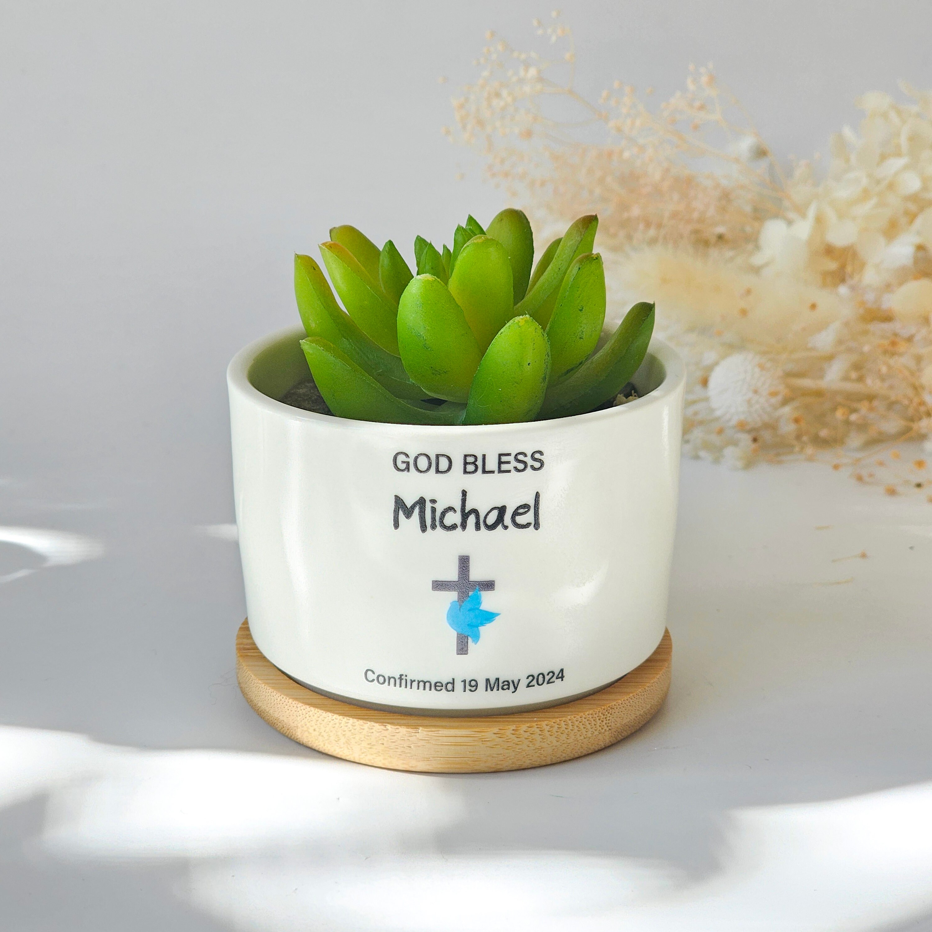 Personalized Ceramic Planter Pot: Christian Baptism, Confirmation Gift ...