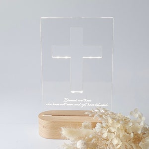 Cross LED Night Light Personalized With Your Text Bible Verse Custom ...