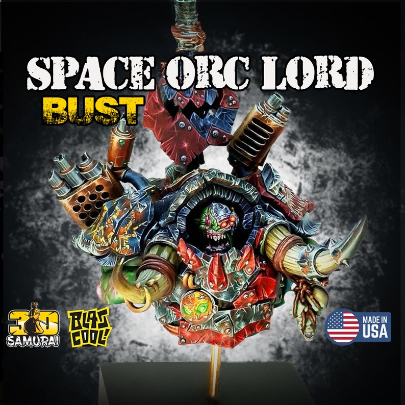 Space Orc Bust Chieftain Orc Lord - Etsy